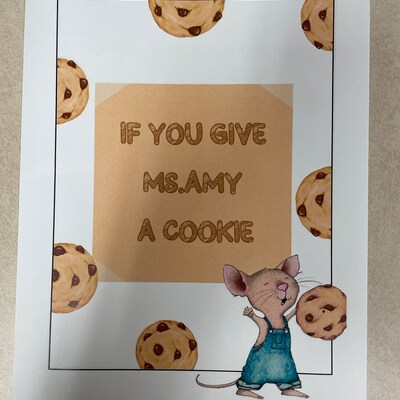 If You Give Your Teacher a Cookie, Printable Gift Card Book, Boy ...