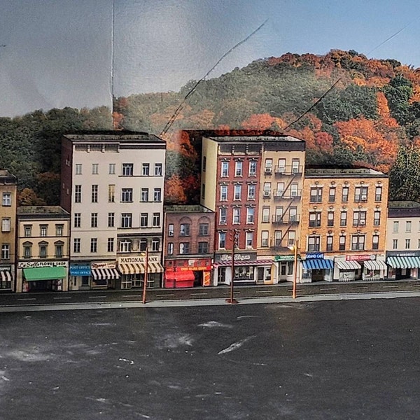 Paper Model Cardstock Buildings Downtown Apartments With Shops ...
