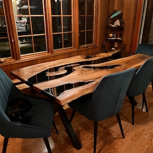Epoxy Table, Custom Dining Table, Dining Room Table, Live Edge Table ...