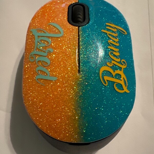 Glittered Computer Mouse, Personalized Wireless Mouse, Custom Computer ...