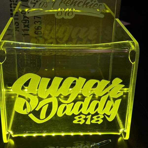 LED Glowing Tip Box-martini Design for Bartenders- Tip Jar -LED Tip Jar ...