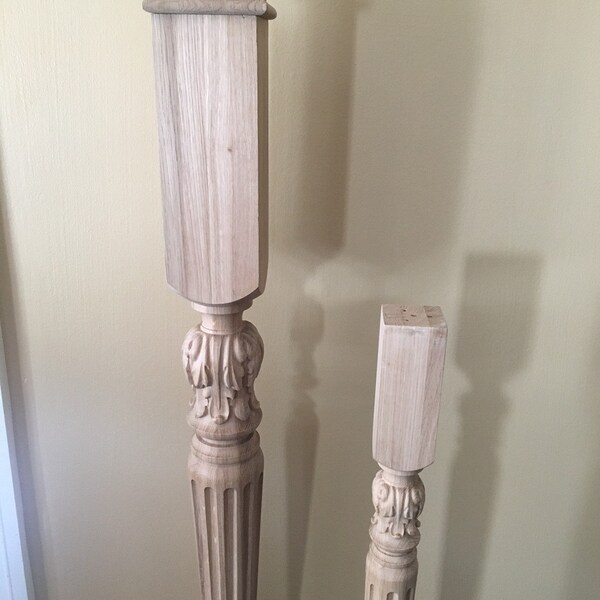 Classical Newel Post Wood, Round Victorian Staircase Post - Etsy
