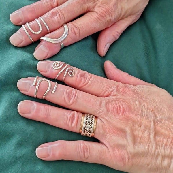 Sterling Silver or Bronze Finger Splint Ring for Sideways Bending - Etsy