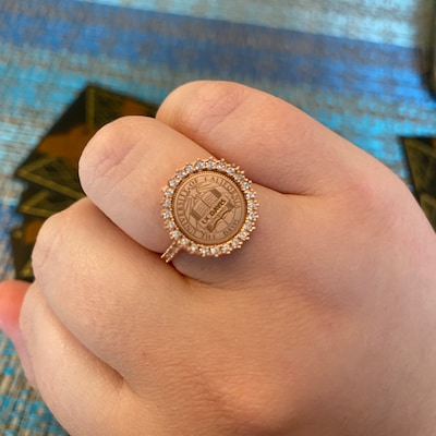 Custom Graduation Signet Ring, Senior Ring, School Class Ring, Pave ...