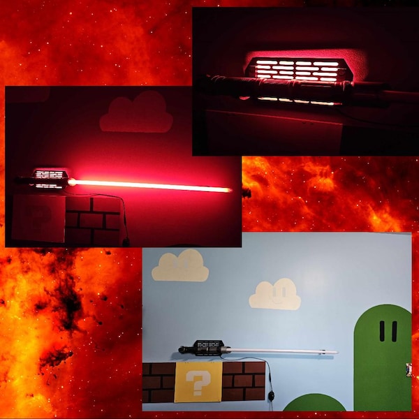 Double LED Lightsaber Wall Mount Stand Vertical - Fits All Lightsabers ...