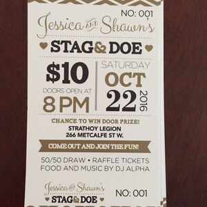 Jack and Jill Tickets Buck and Doe Stag and Doe Raffle Tickets Country ...