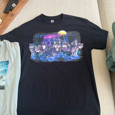 Wolf T-shirt, Wolf Shirt, Wolf Graphic T-shirt, Wolf Moon T-shirt, Wolf ...