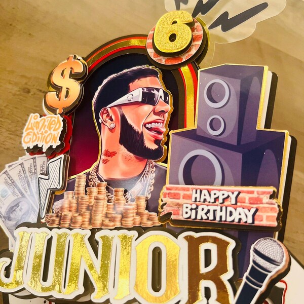 Regueton AA Inspired Cake Topper, Music Birthday Decor, AA Birthday ...