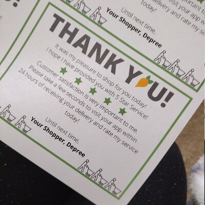 Thank You Card for Customer Orders Printable, Thank You, Delivery ...