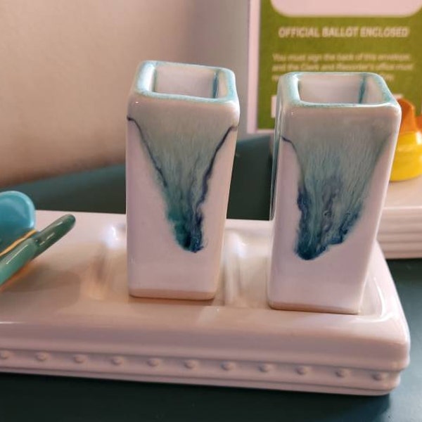 Handmade Porcelain Drippy Bud Vase: Reactive Glazes, Windowsill Decor ...
