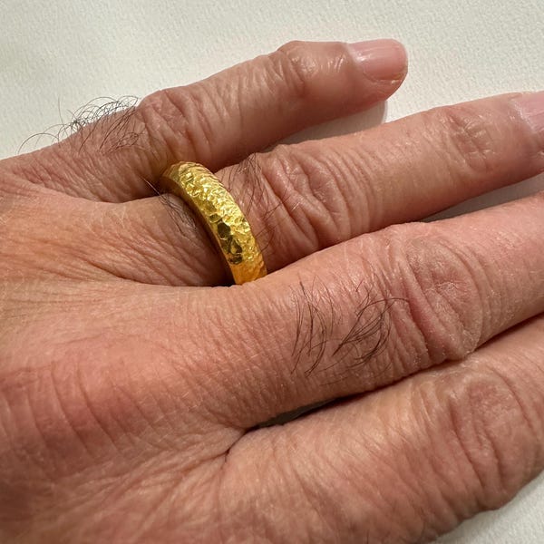 24k Gold Donut Ring. 5mm Solid Yellow Gold 9999 Gold Dome Ring ...