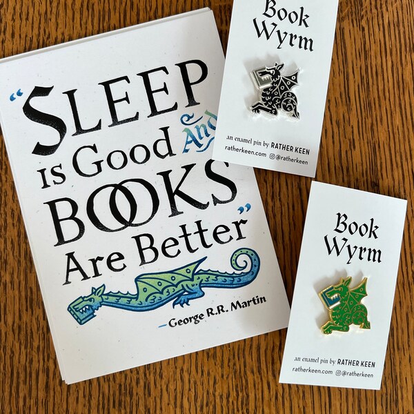 Book Wyrm Enamel Pin - Bookish Gift - Bookish Enamel Pin - Gifts for ...