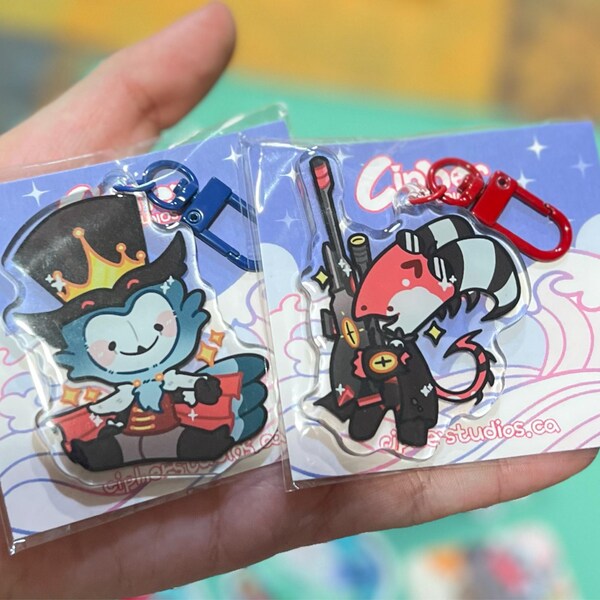 Helluva Boss Inspired Keychain | 2.3" Charms Ft. Blitzo & Stolas ...