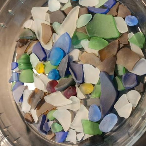 40 Pieces Mixed Sizes of Sea Glass Jewelry Sea Glass Ocean Glass ...