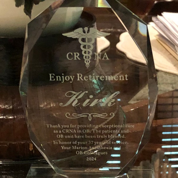 Personalized Glass Award ,employee, Retirement, Appreciation Gift ...