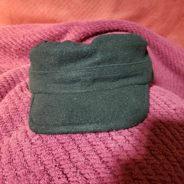 Brown Winter Cadet Cap, Wool Army Style Hat, Brown Military Cap, Camper ...