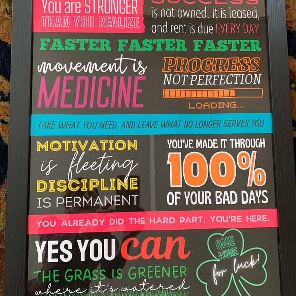 Custom Order for Motivational Poster Fitspiration Quotes (4 Sizes ...