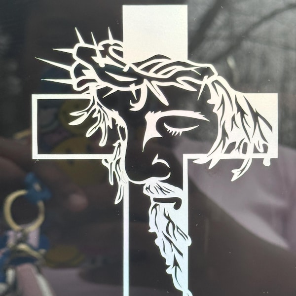 Jesus Cross Decal, Car/truck/windshield/bumper/laptop/vinyl/holographic ...