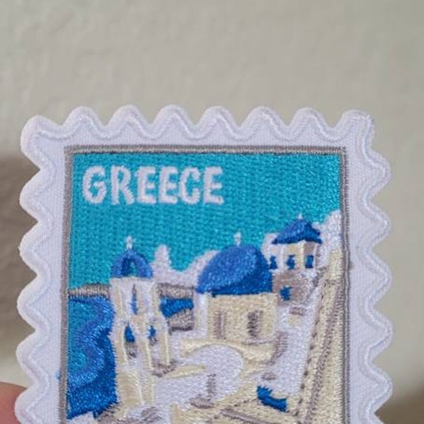 Greece Patch- Iron on Patch- Santorini- Ocean-iron On- Travel Patches ...