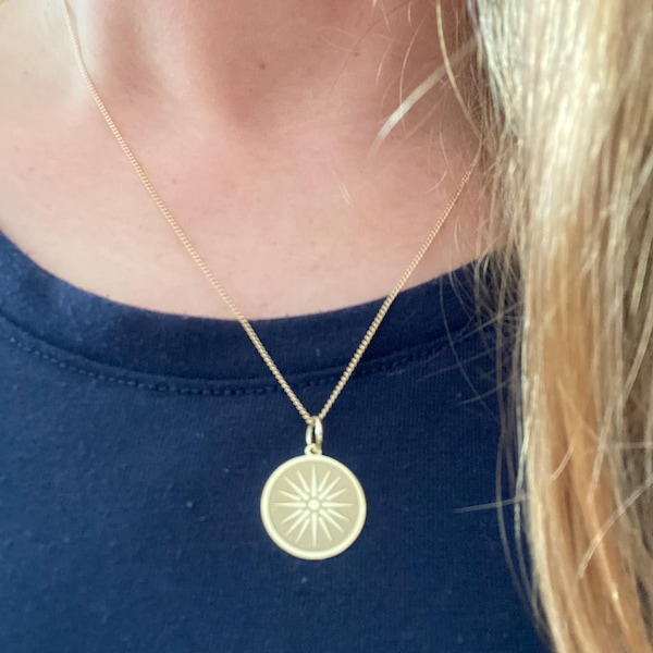 Dainty 14k Solid Gold Jerusalem Cross Coin Necklace: Greek Orthodox ...