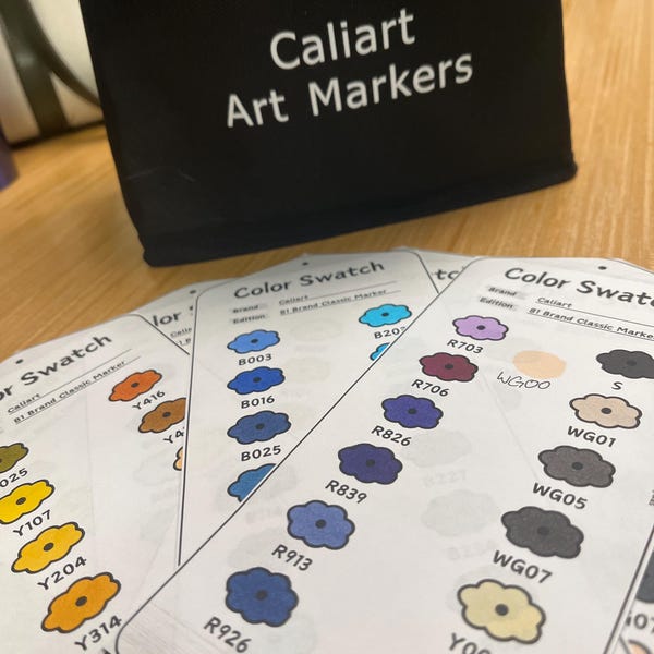 Caliart 121 Brush Marker Color Swatch Chart – Cloud + Grid Design - Etsy