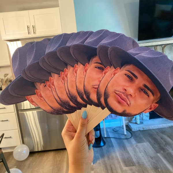 Face on A Stick Digital File Party Favor Face Fan DIY Game Photo Booth ...