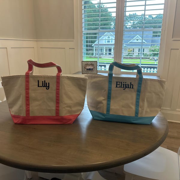 Personalized Beach Tote, Large Canvas Vacation Beach Bag, Canvas Boat ...