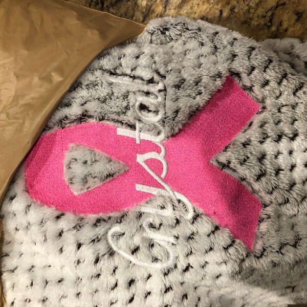 Embroidered Breast Cancer Blanket, Personalized Cancer Survivor Blanket ...