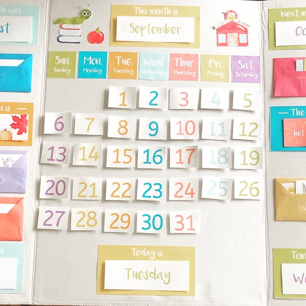Morning Board Printable Activity Toddler Kids Homeschool Weather Chart ...