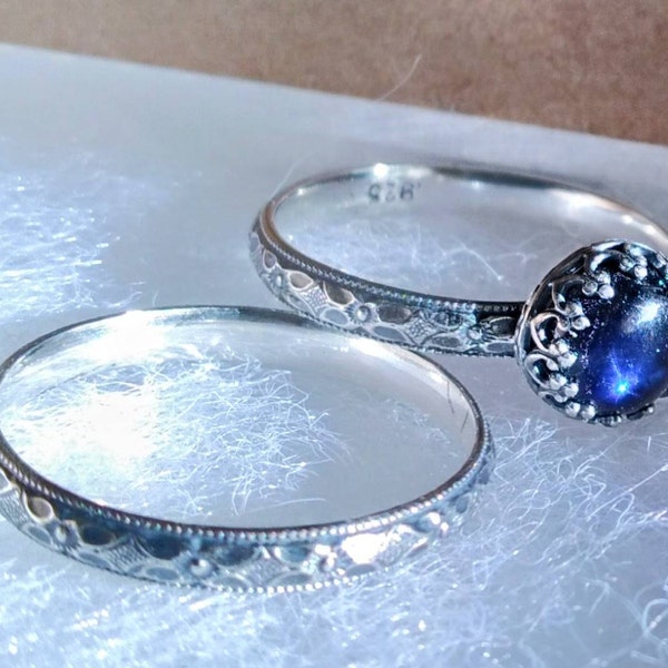 Sterling Silver Band - Ornate Pattern Band - Handforged Silver Ring ...