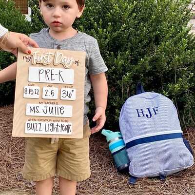 Personalized Kids Backpack Monogrammed Backpack Seersucker Diaper Bag ...