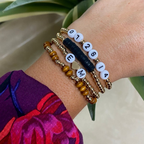 4mm Baby Boy Blue Bracelet With 14k Gold Plated Accent Beads - Etsy