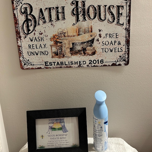 Personalized Custom BATH HOUSE Metal Bathroom Sign Decoration Modern ...