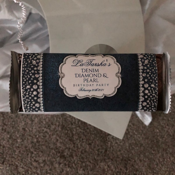 Denim Diamond Candy Bar Wrapper: Birthday, Baby Shower, Gala (digital ...