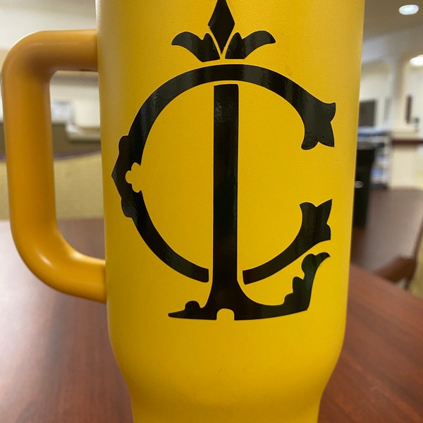 Two Color Two Letter Custom Monogram Sticker, Couples Monogram, Custom ...