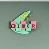 1950s Style Atomic Diner Sign Retro Futurism Painted Space Age Styled ...
