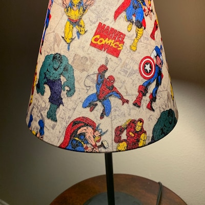 Marvel Super Hero Lamp Shade. Thor Ironman Hulk Captain - Etsy