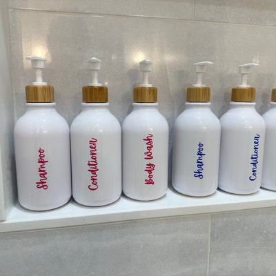 Shampoo Conditioner Body Wash Stickers Personalized Shampoo Labels ...