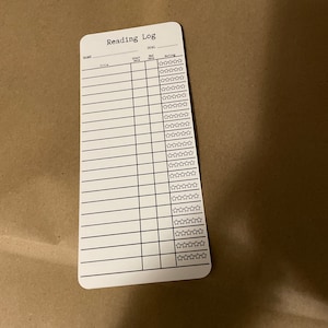 Library Card Bookmark, Reading List Bookmark, Vintage Library Bookmark ...