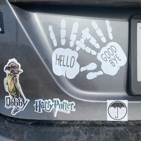 Hello Goodbye Klaus Hand Tattoos Car Decal Sticker Laptop Guitar Window ...