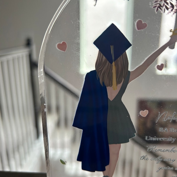 Personalized Graduation Print Heart Acrylic Plaque, Graduation Gift for ...