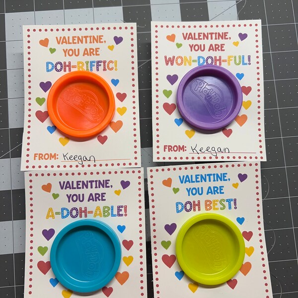 Playdoh Valentines, Printable Valentine Cards, Non-candy Valentine ...