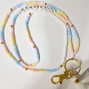 Iridescent Stars Beaded Teacher Lanyard - Etsy