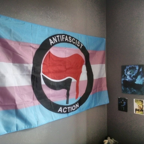 Antifascist Action Transgender Flag Banner Pride 3x5f Anti-transphobic ...