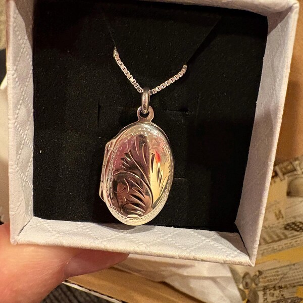 Flower Locket Necklace Pill Box Sterling Silver Hinged Locket Vintage ...