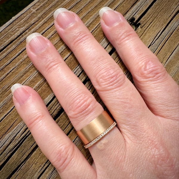 6mm Solid Gold Men's Wedding Band • MATTE • CARVED • 10k, 14k, 18k ...