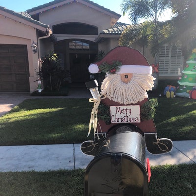 Snowman Mailbox Topper With Solar Light - Etsy