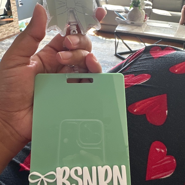 Personalized Bow Badge Buddy Nurse Badge Reel RN Nurse Gift for ...