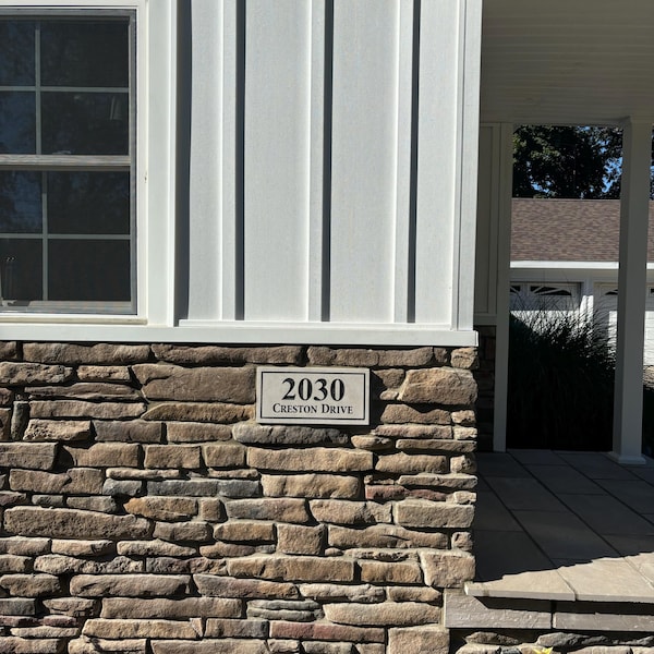 REAL Indiana Limestone Address Stone Block to Install With Brick or ...