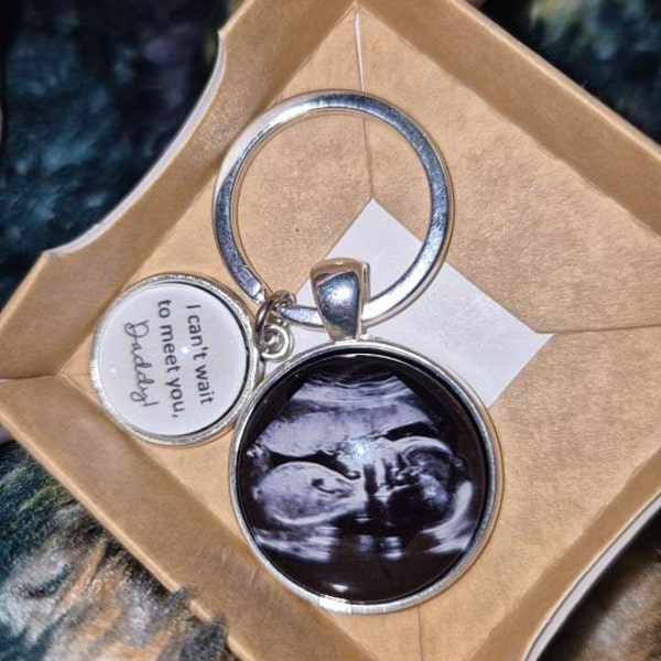 Personalized Ultrasound Photo Keychain, Pregnancy Gifts, Custom Daddy ...